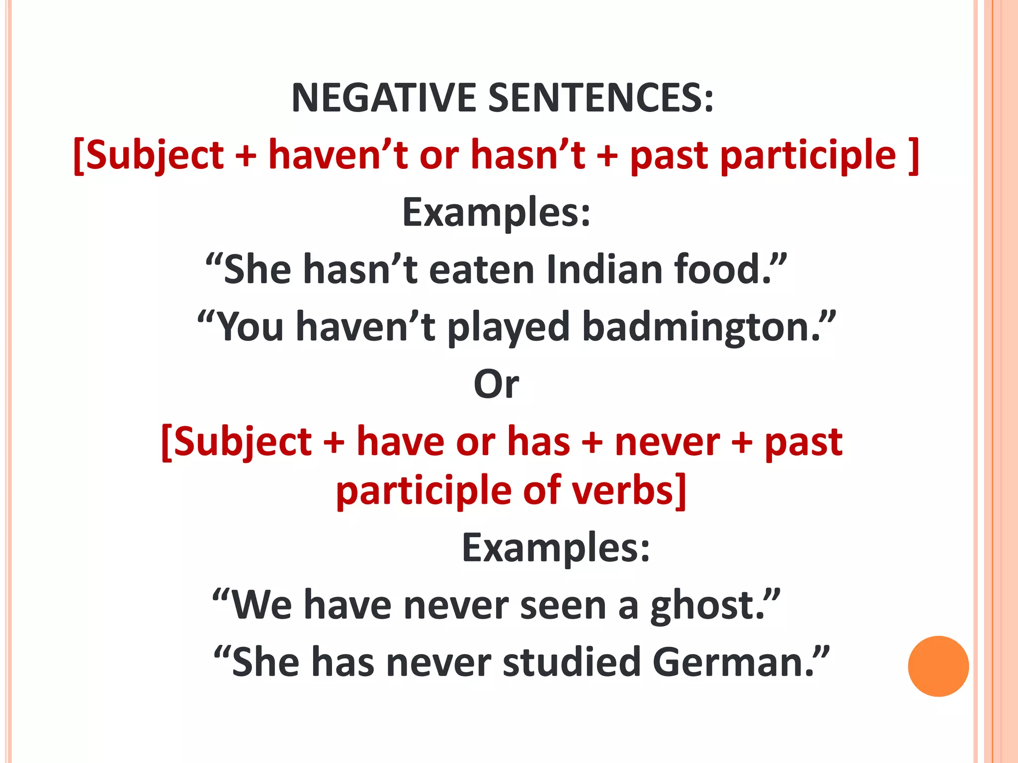 Present perfect for past experiences | PPTX