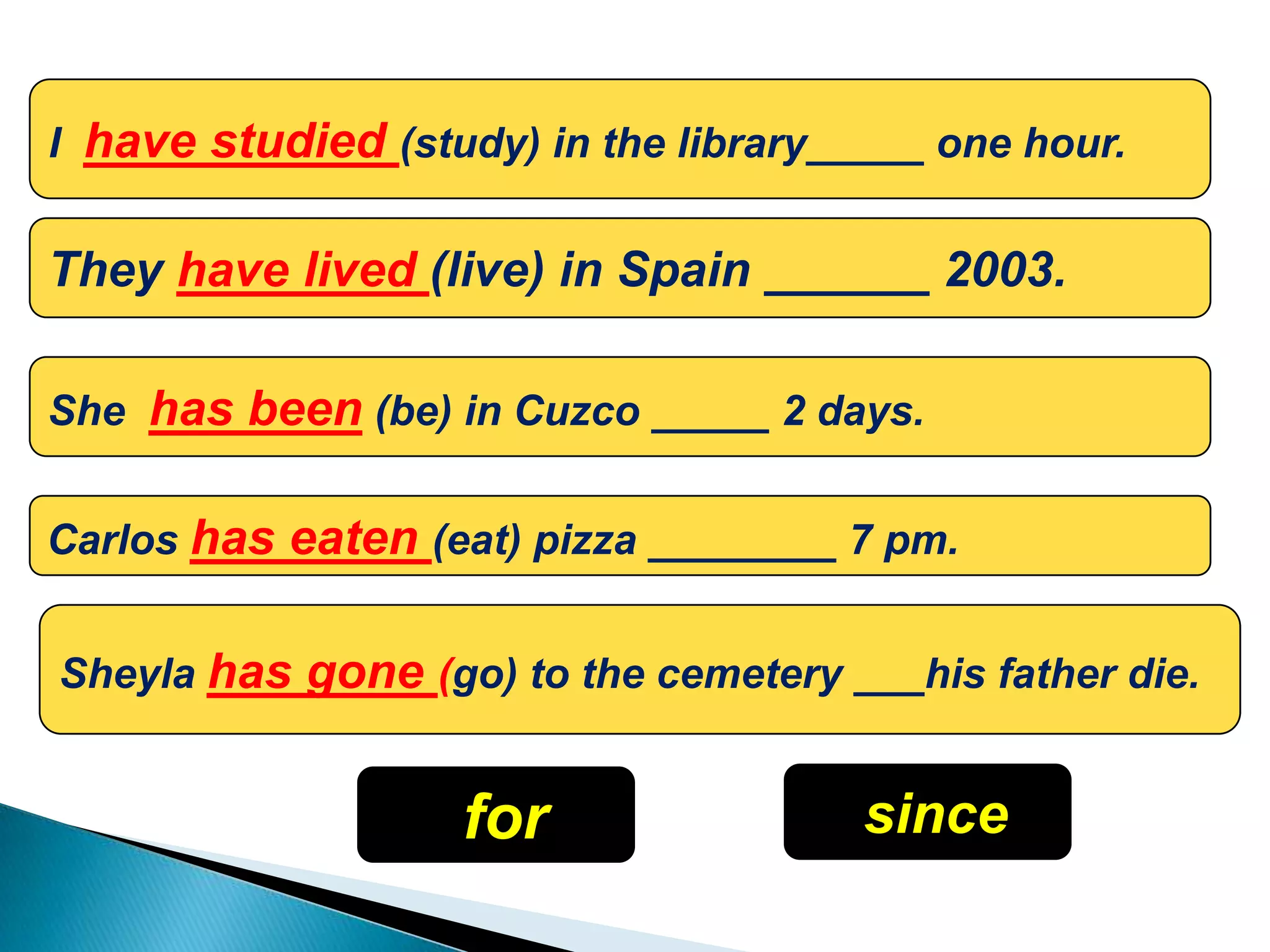 Present Perfect - Since and For | PPSX