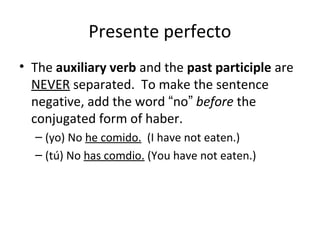 Present perfect haber and the adverb ya | PPT