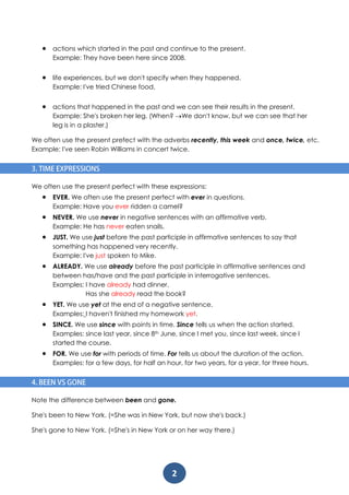 Present perfect handout enblog | PDF