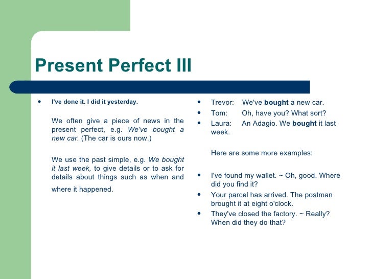 Present perfect ii ivspastsimple