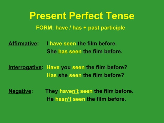 Present Perfect use | PPT