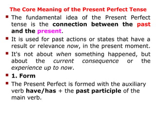 Present Perfect note for advanced level learners | PPT