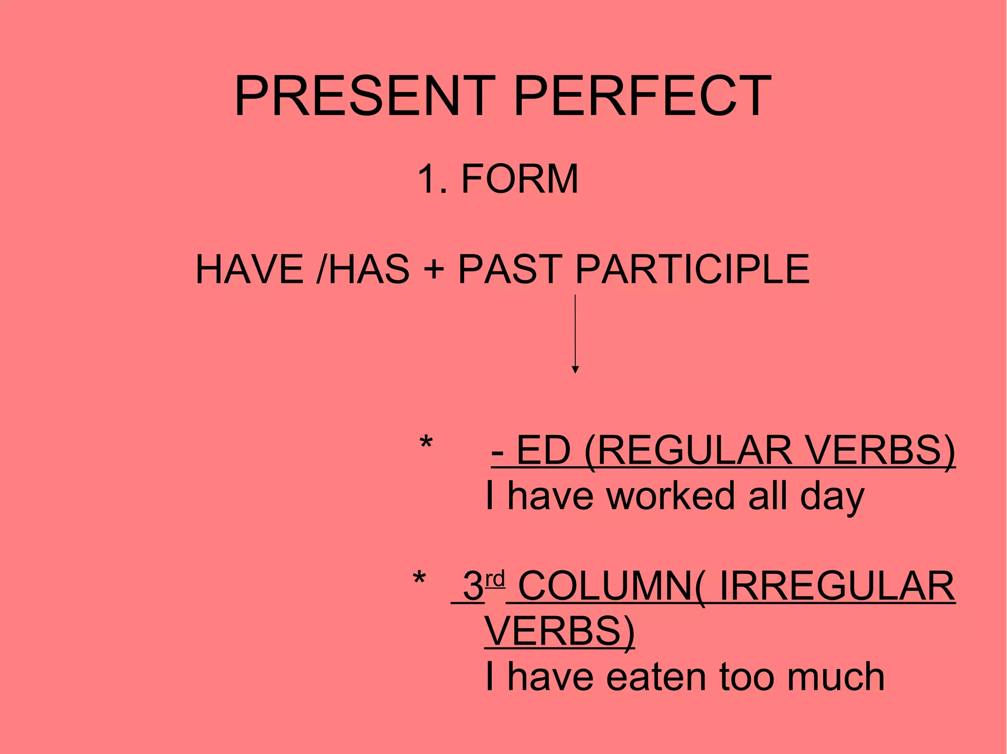 Present perfect presentation | PPT