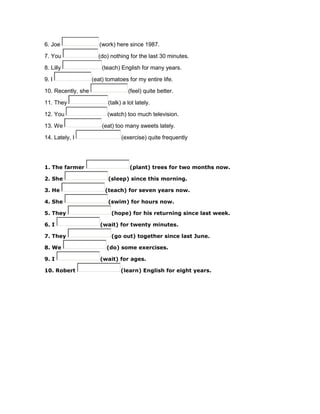 Present perfect progressive | DOCX