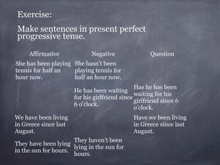 Present perfect progressive tense | PPT | Fitness and Exercise ...