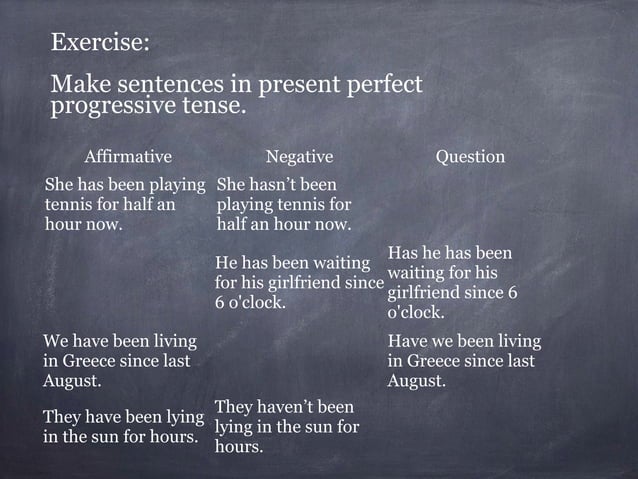 Present perfect progressive tense | PPT | Fitness and Exercise ...