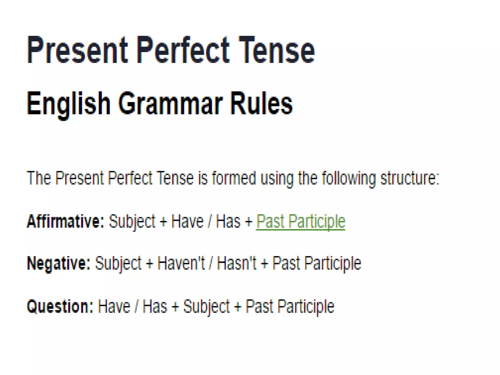 Present perfect tense (questions) | PPT