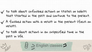 Present Perfect Tense Rules - English classes | PPT