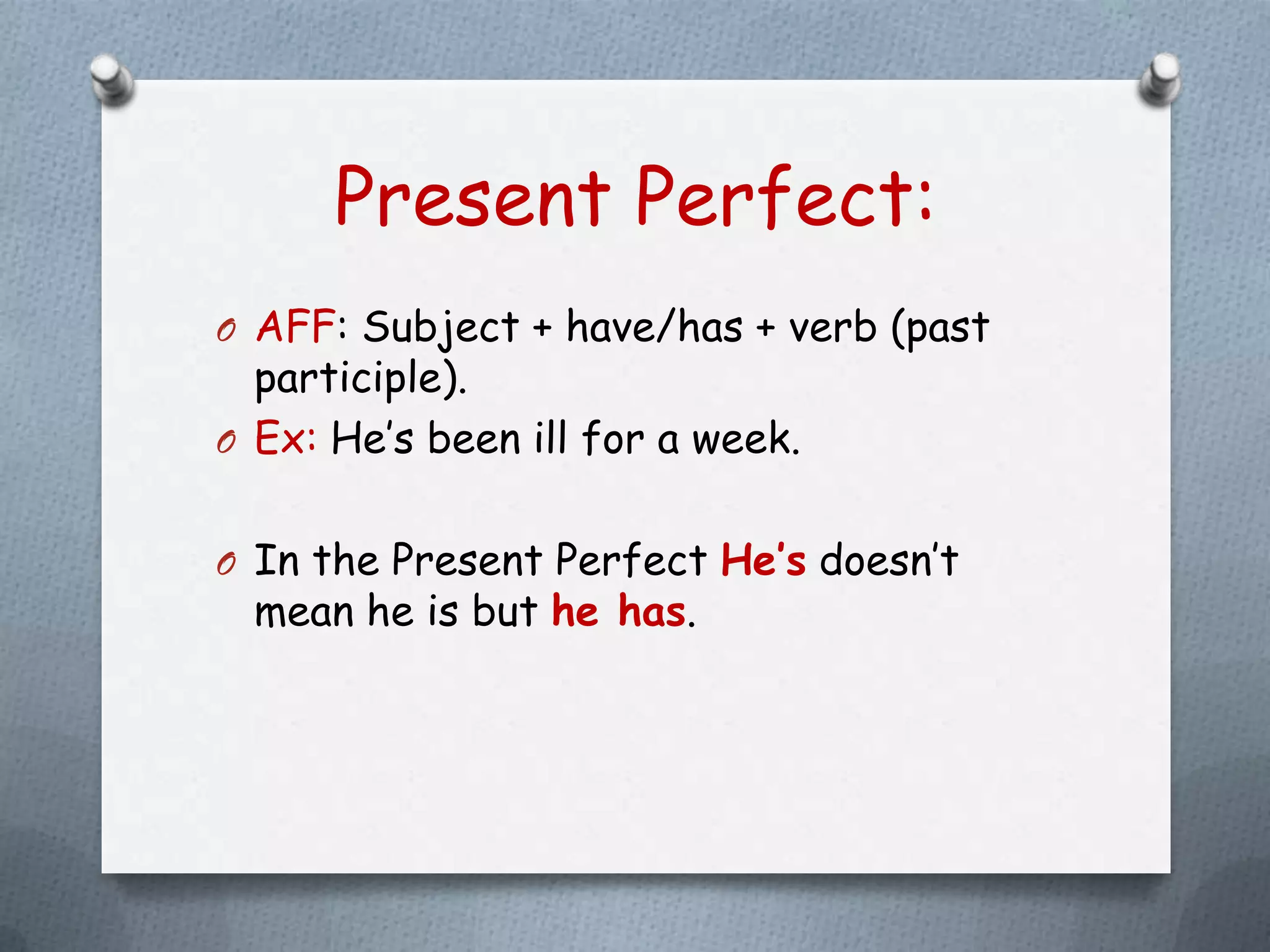 Present perfect simple | PPT