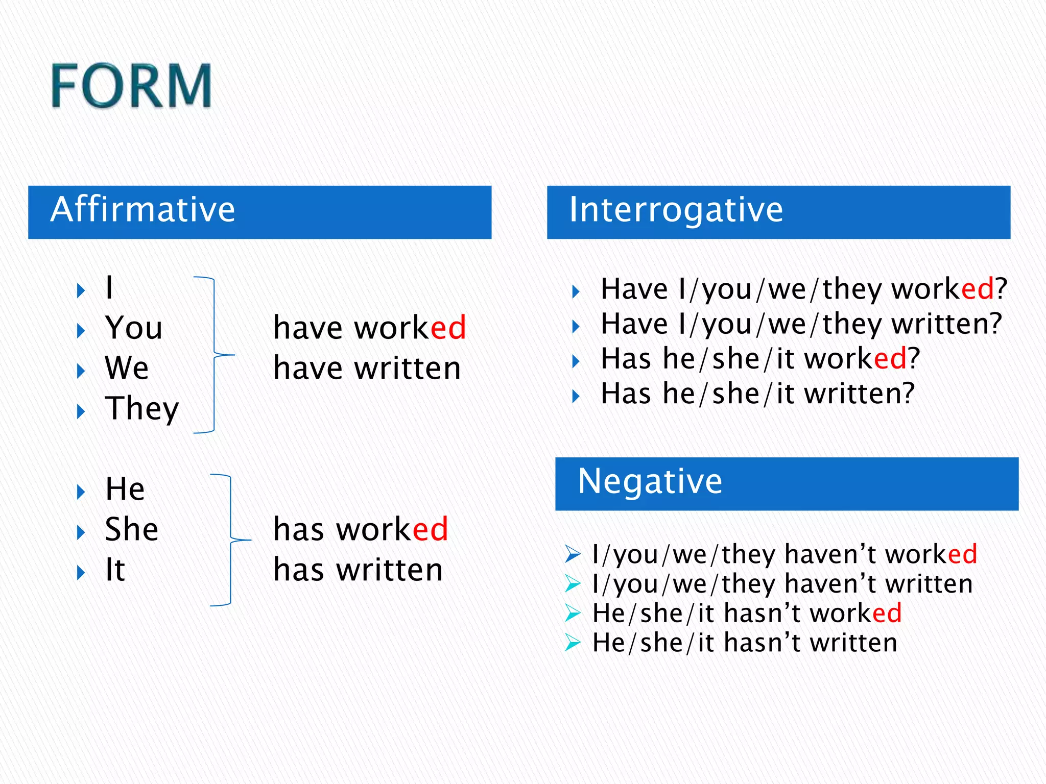 Present perfect simple (grammar) | PPTX