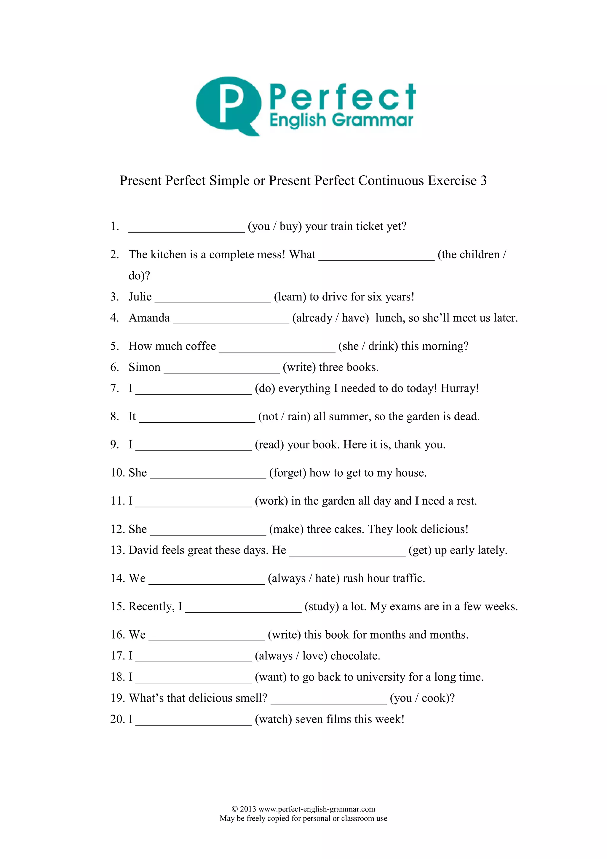 Present perfect simple_or_present_perfect_continuous_3 | PDF