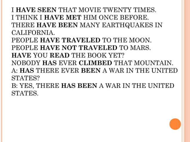 Present perfect slides | PPT