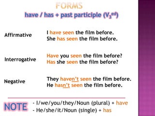 Present perfect tense | PPTX