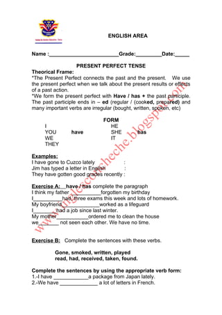 PRESENT PERFECT TENSE | DOC