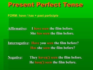 Present perfect tense | PPT