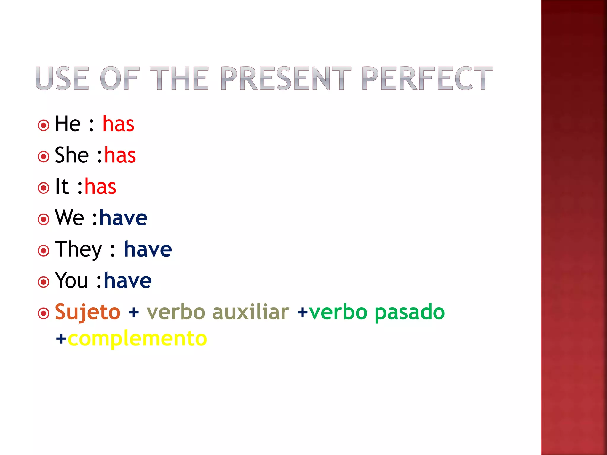 Present perfect tense | PPTX