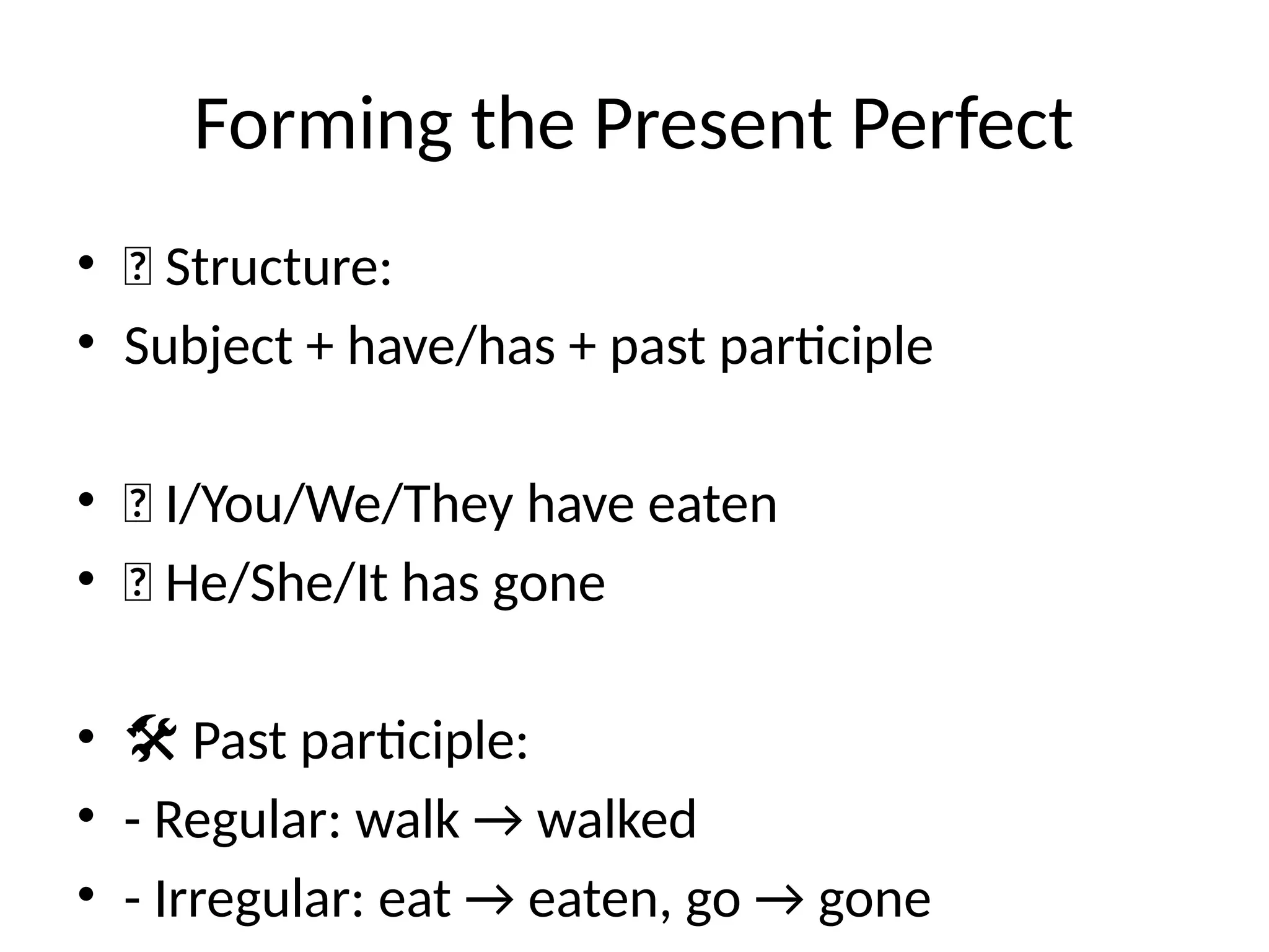 Present Perfect Tense PowerPoint: Simple Grammar Rules, Usage, and ...