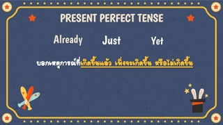 Present perfect tense with already yet-just | PPTX