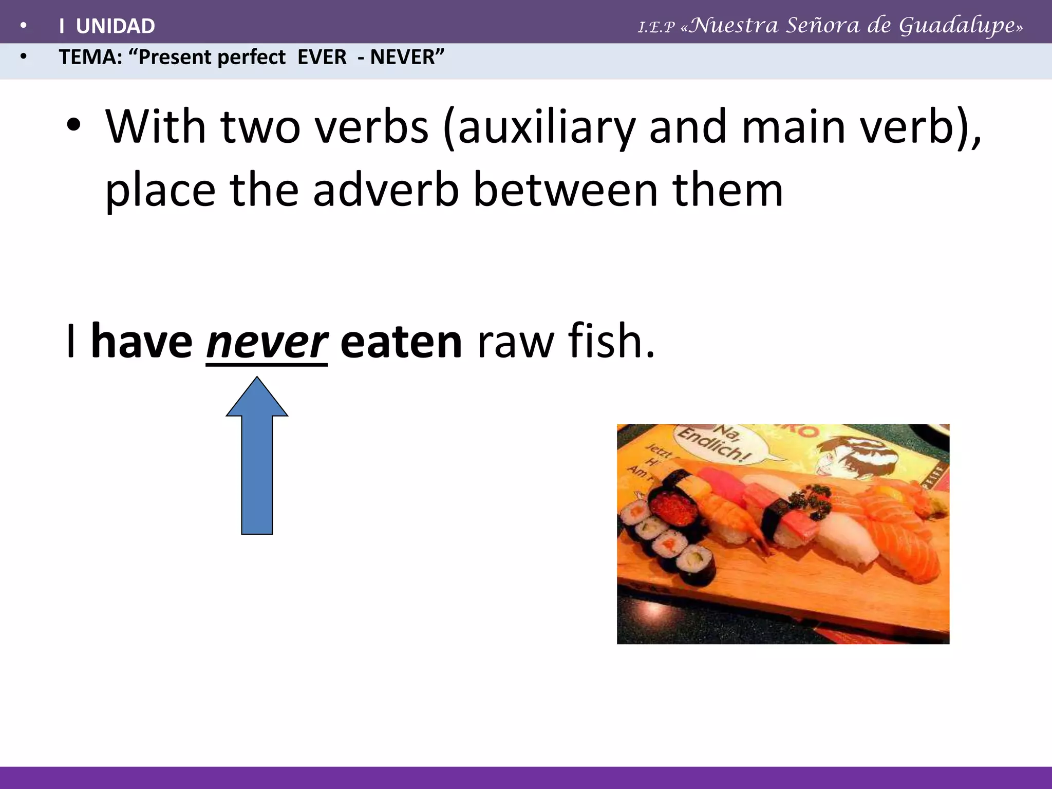 Present perfect verer never 4to | PPT