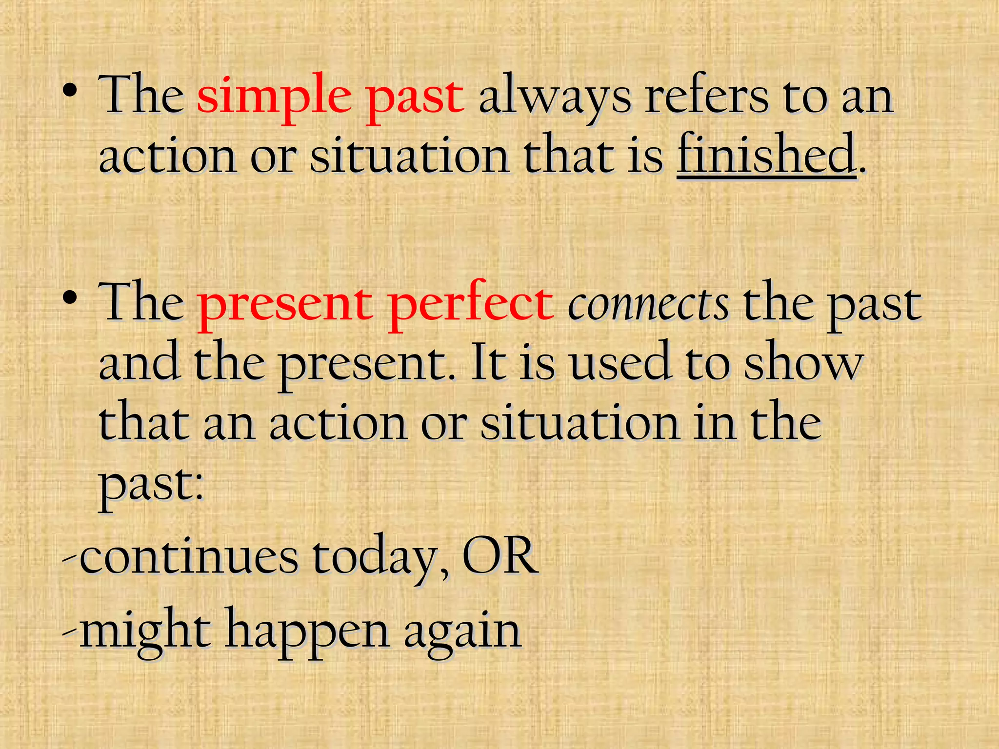 Present perfect vs. past simple | PPT