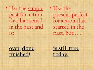 Present perfect vs. past simple | PPT