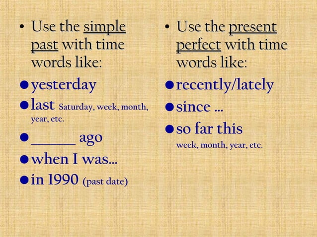 Present perfect vs. past simple | PPT | Swimming | Sports