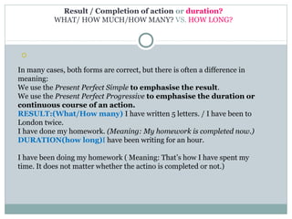 Present perfect vs present perfect continuous | PPT