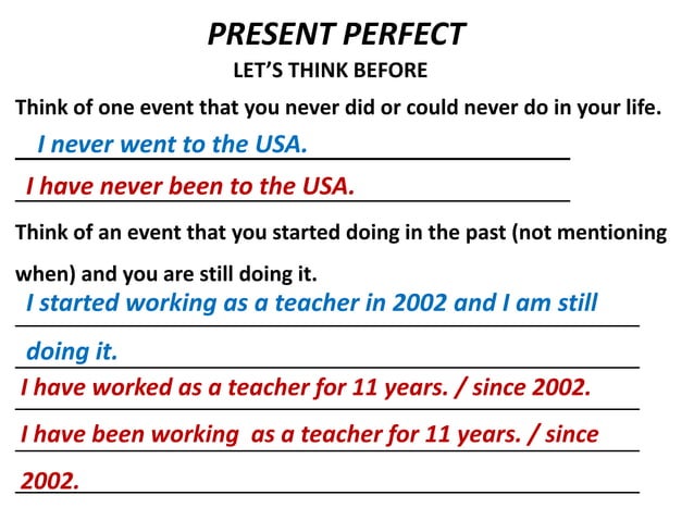 Present perfect well explained (in english) | PPT