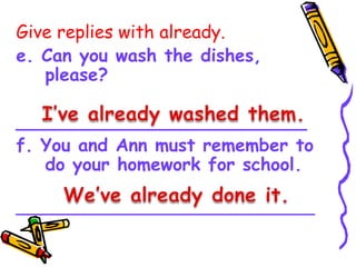 Present perfect with already | PPSX