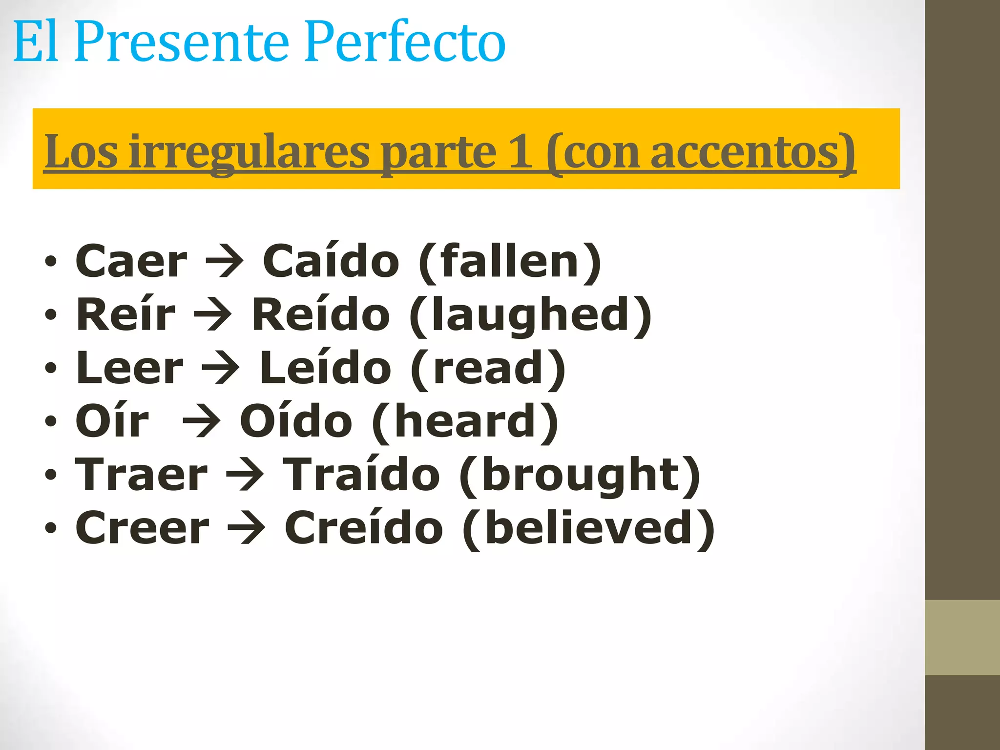 present perfect y present perfect subjunctive apuntes.ppt