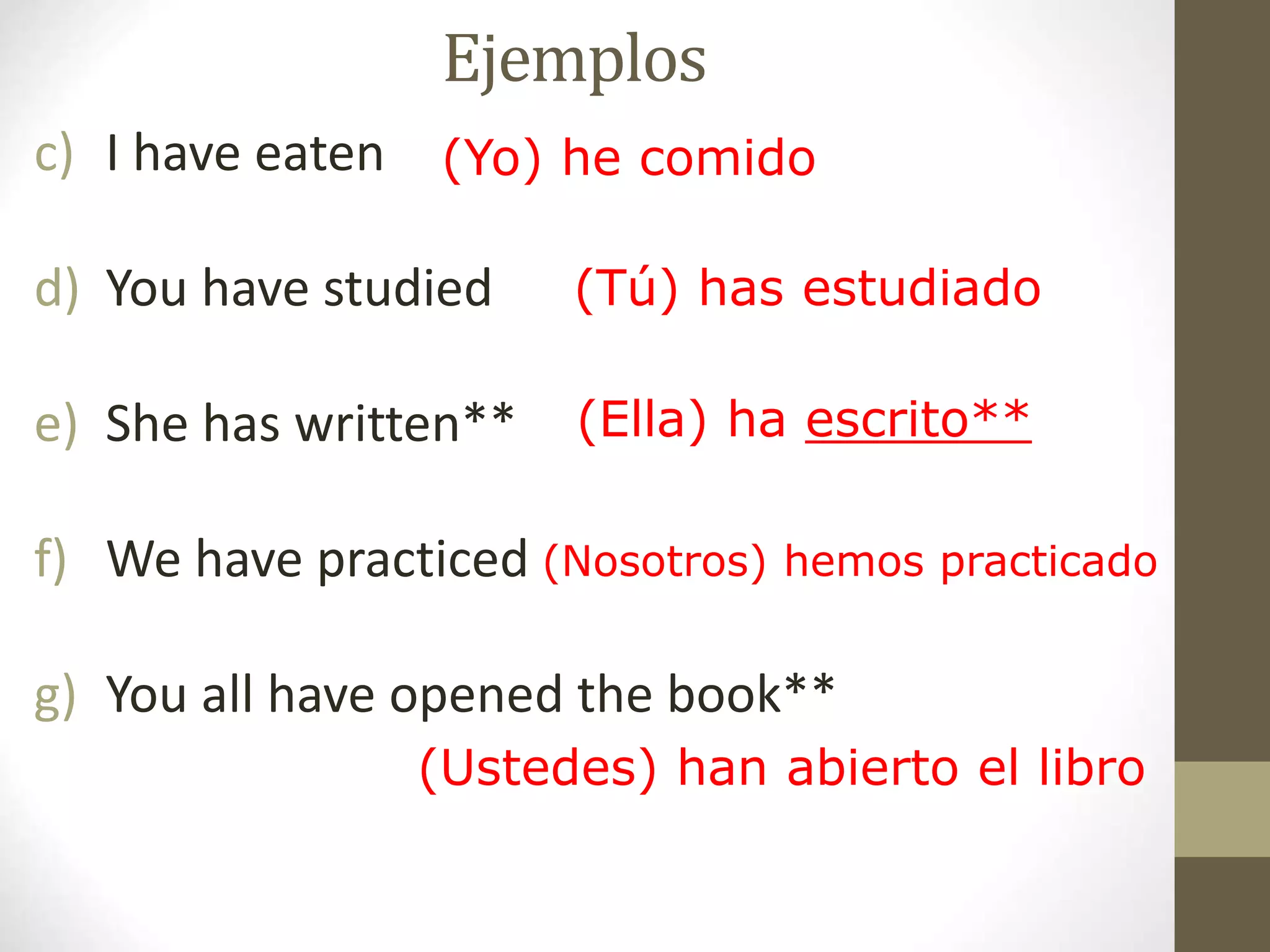present perfect y present perfect subjunctive apuntes.ppt