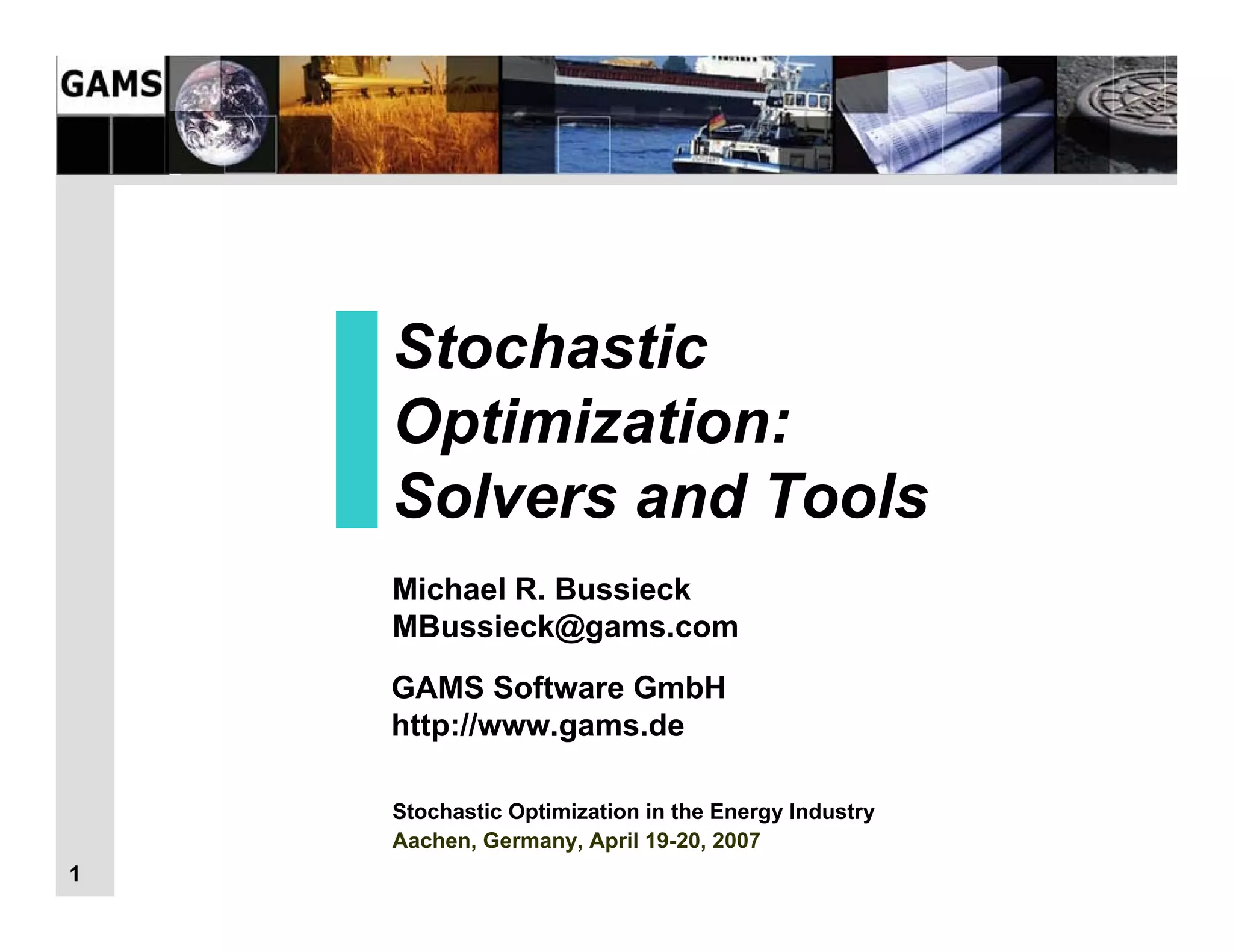 Stochastic Optimization Solvers And Tools Pdf Computer Software