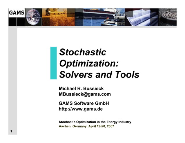 Stochastic Optimization Solvers And Tools Pdf Computer Software