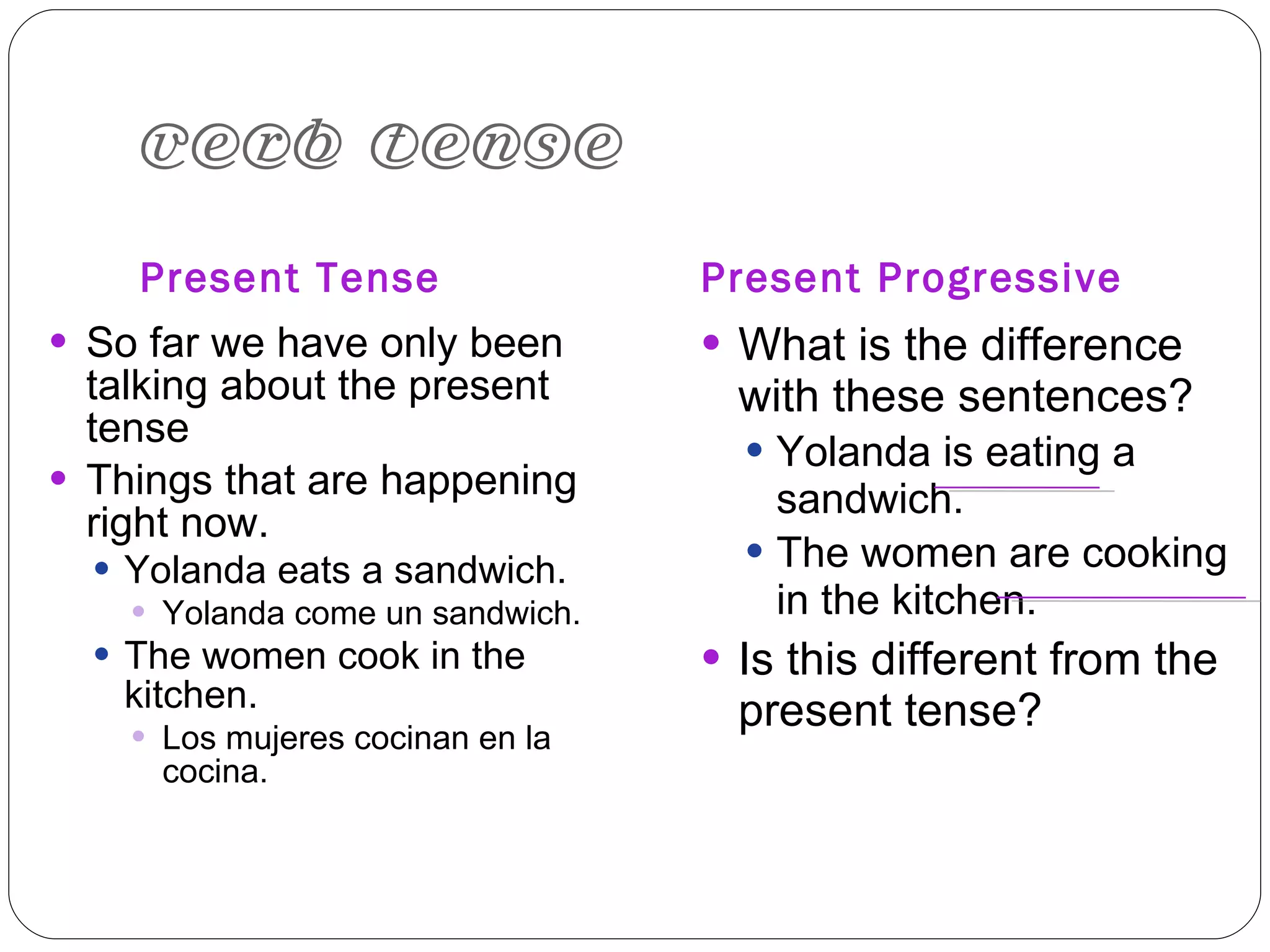 Present Progressive in Spanish | PPT