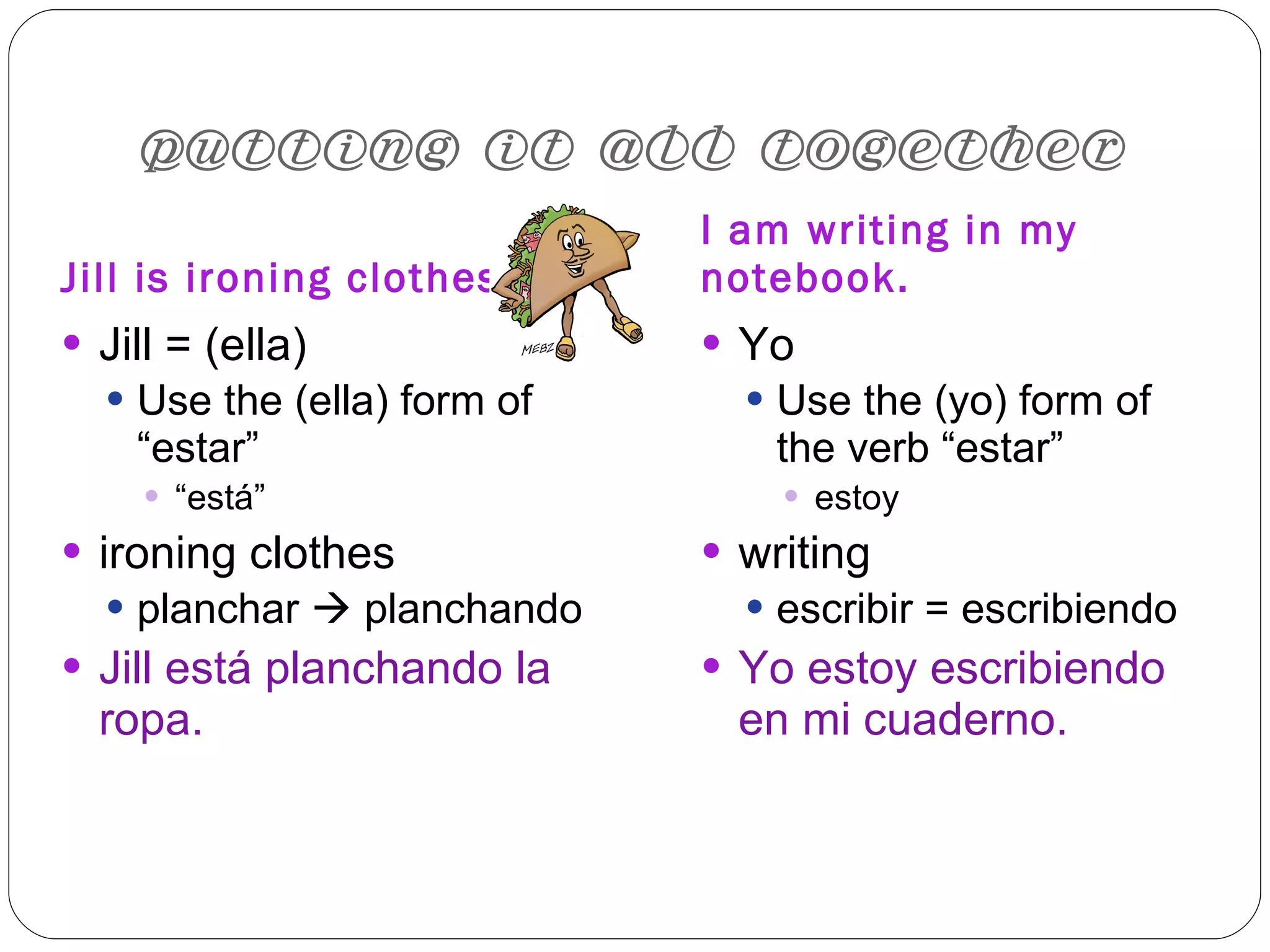 Present Progressive in Spanish | PPT