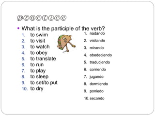 Present Progressive in Spanish | PPT