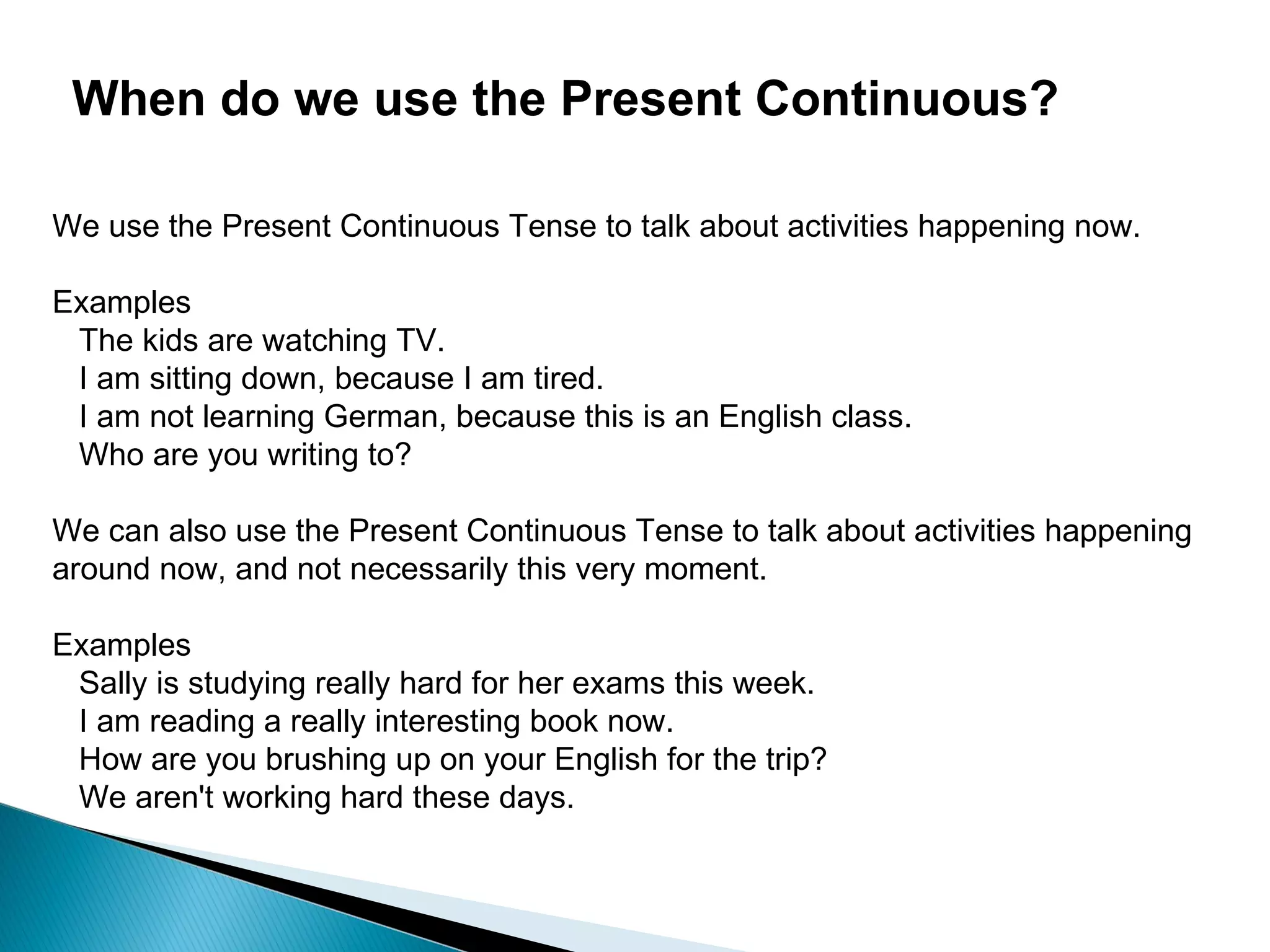 Present progressive | PPT
