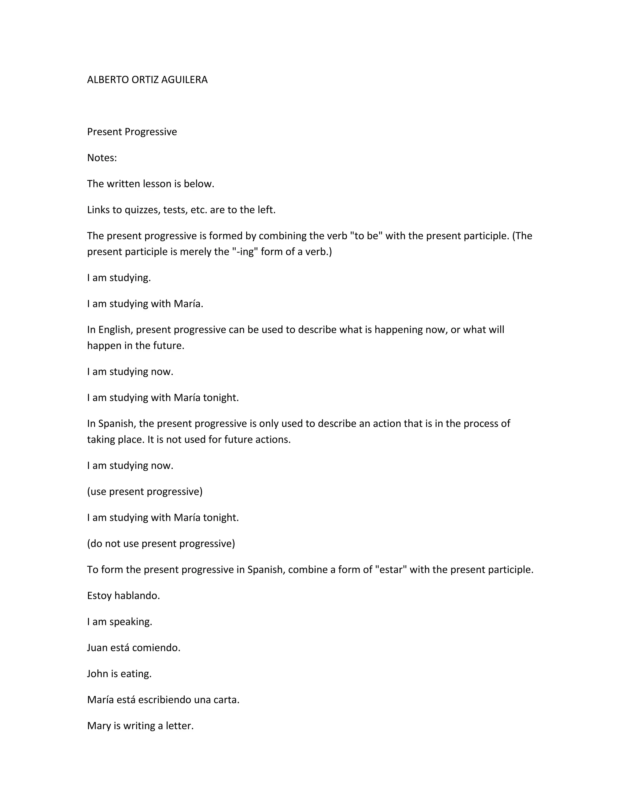 Present progressive | DOCX