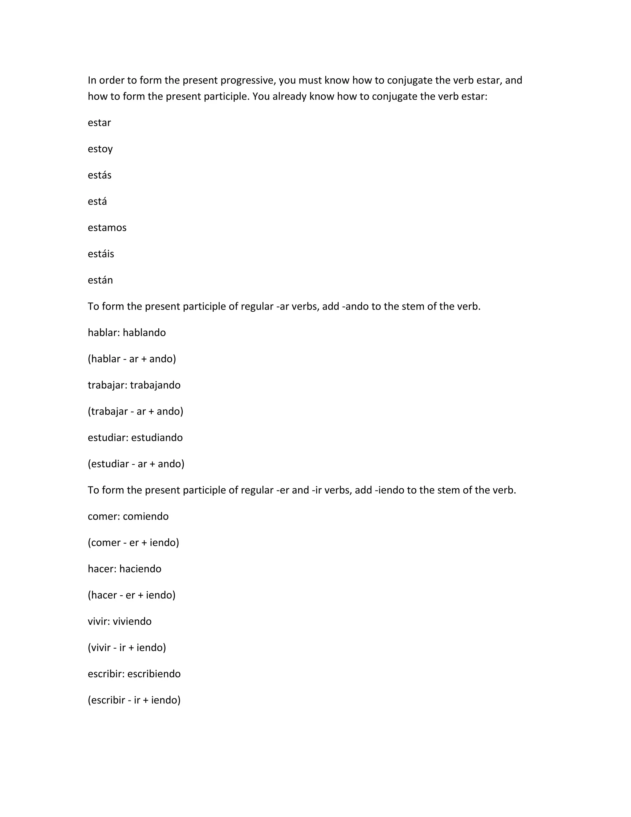 Present progressive | DOCX