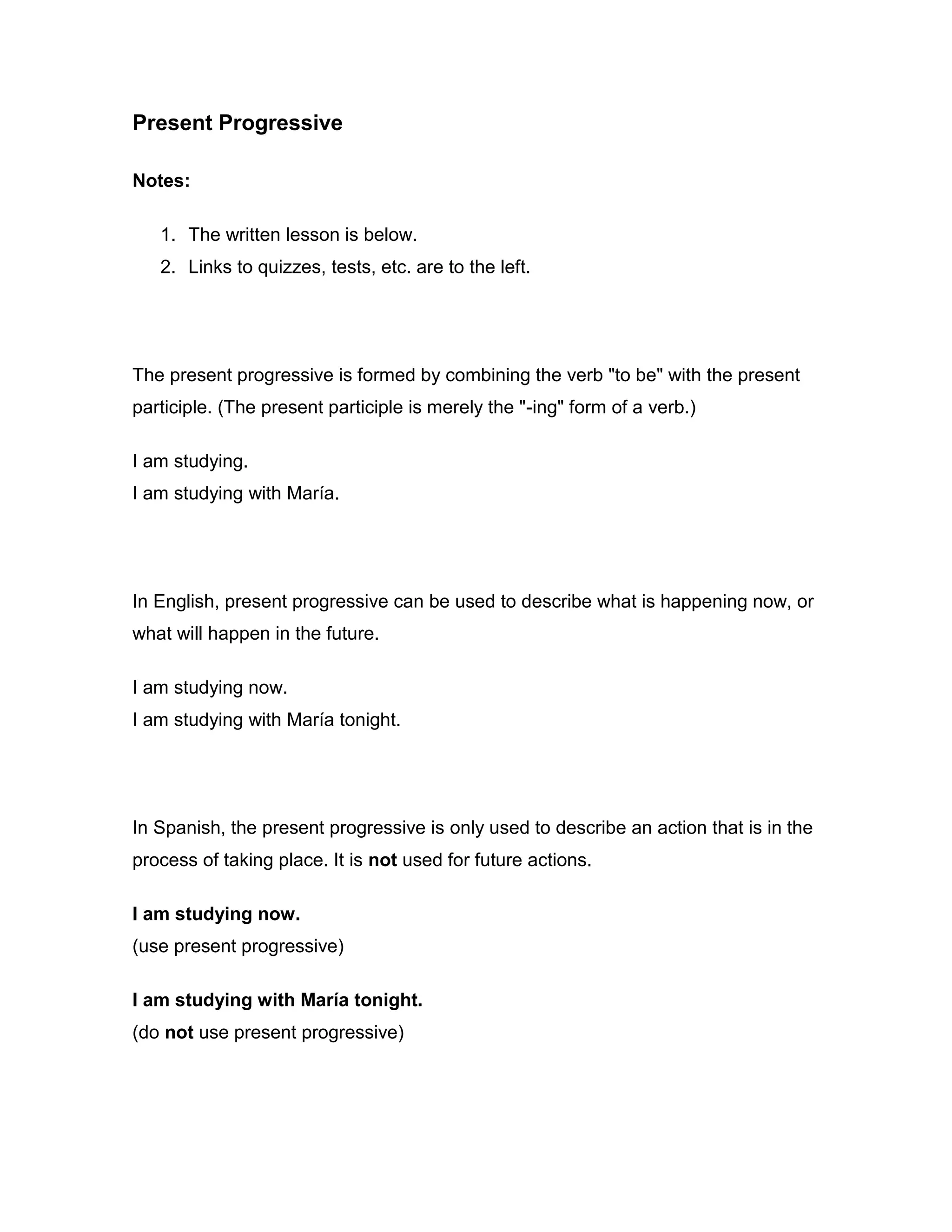 Present progressive | DOCX