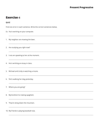 Present progressive | PDF