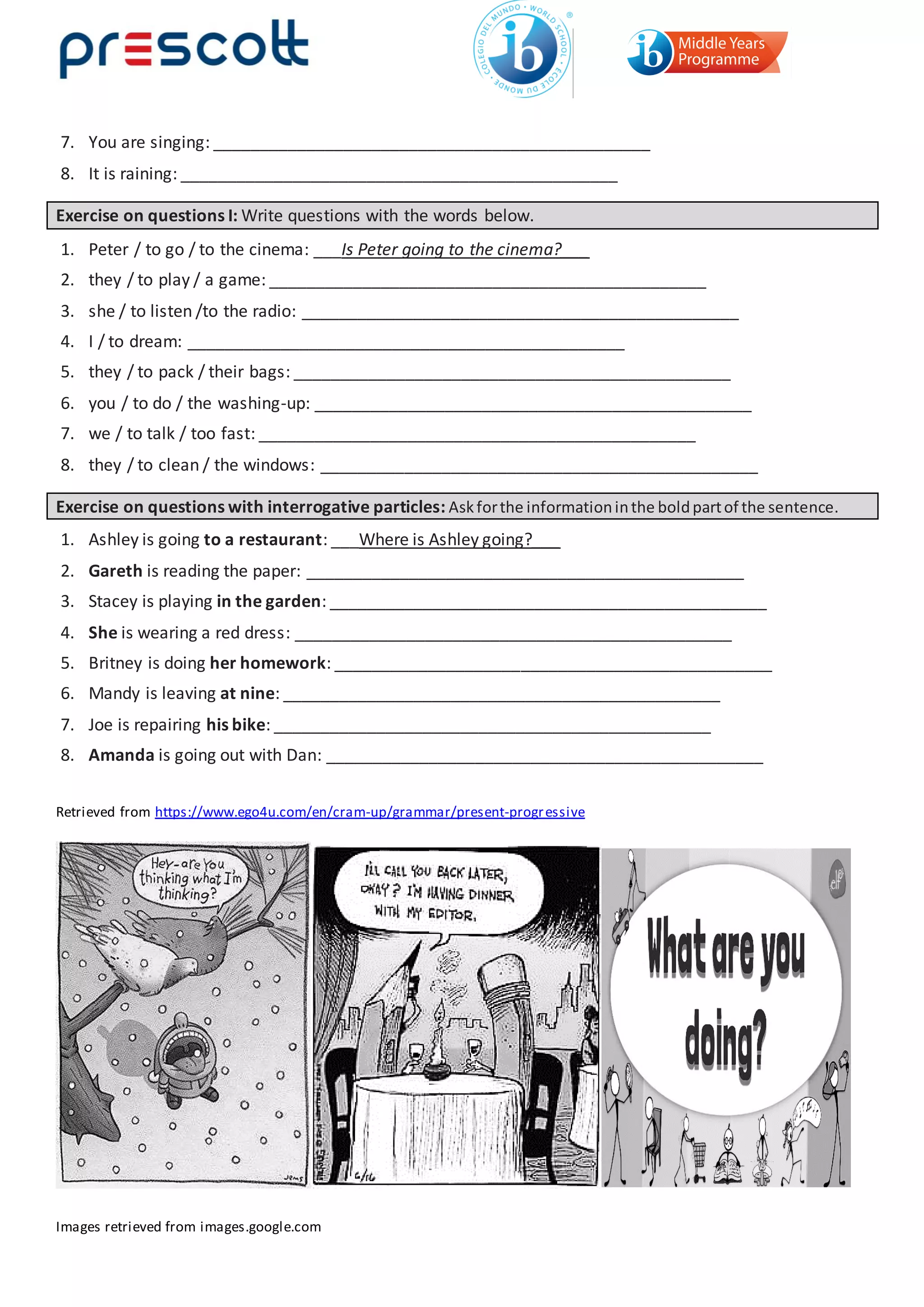 Present progressive | PDF