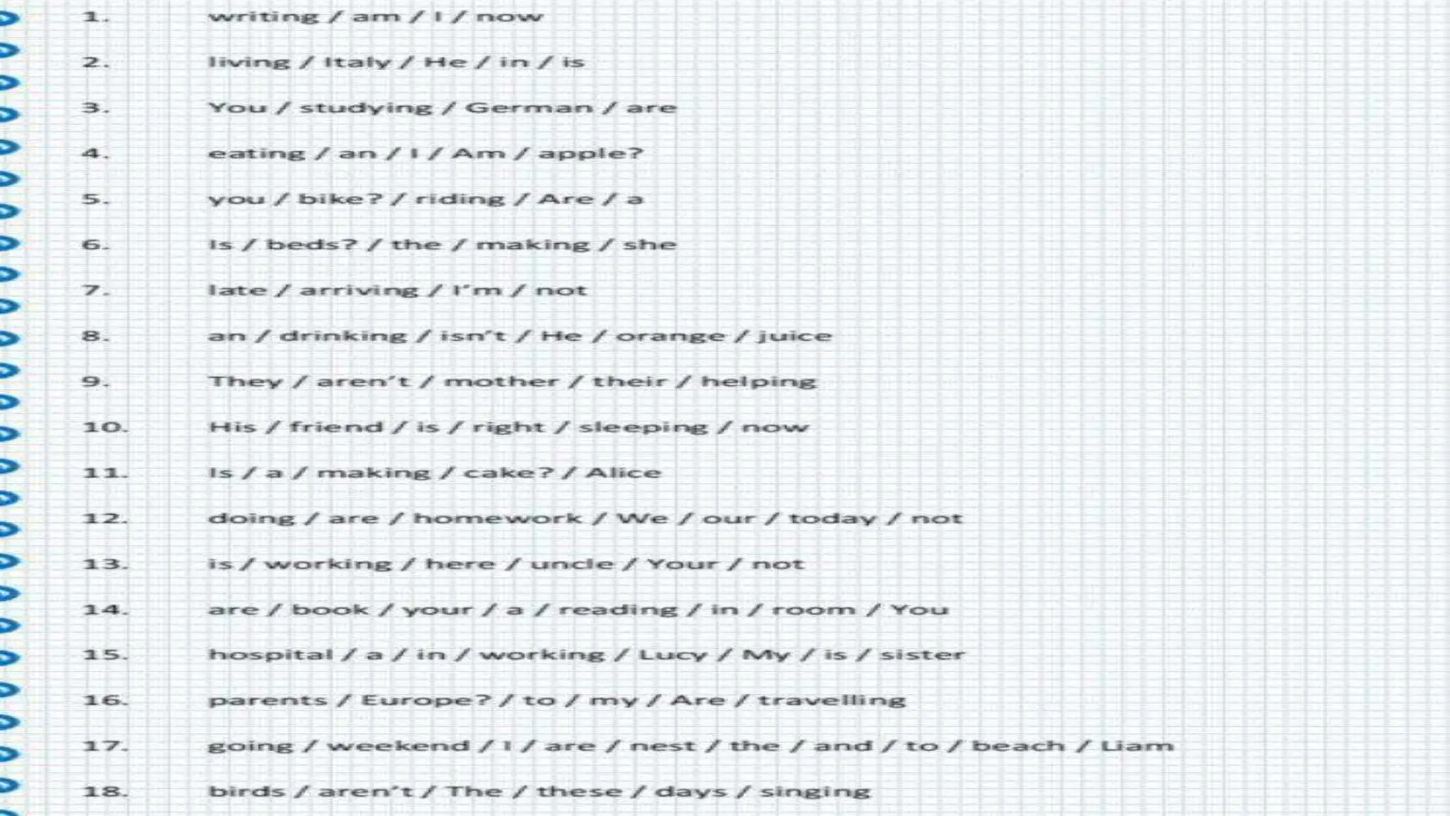 present progressive tense rules and sent | PPT
