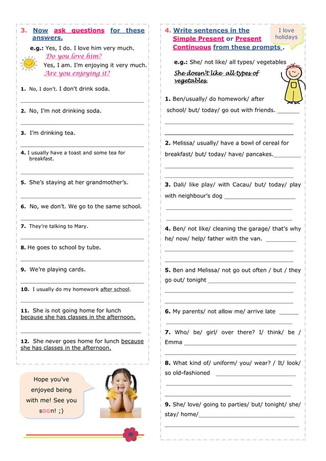 Present progressive 3 | PDF