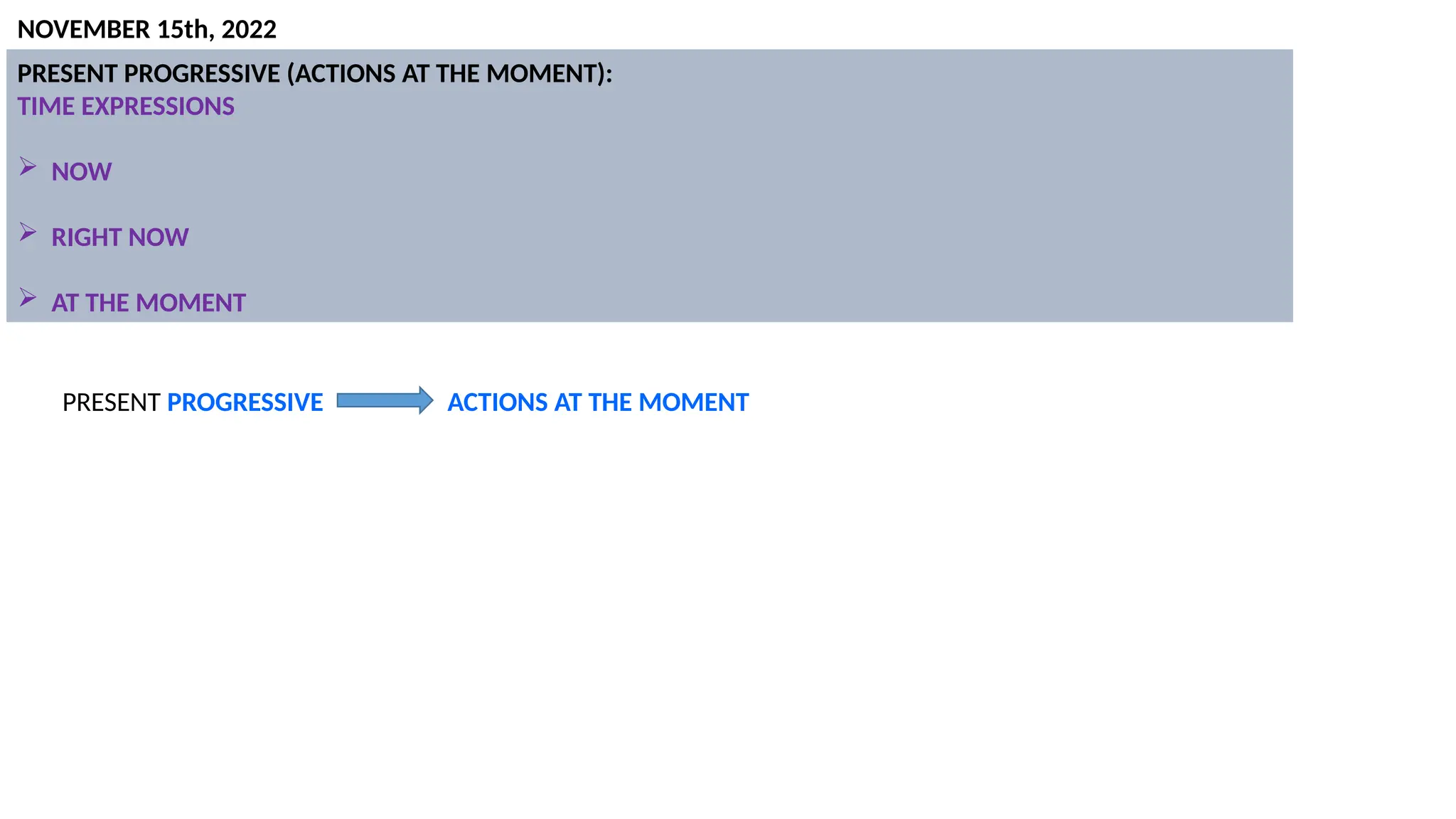 PRESENT PROGRESSIVE AFFIRMATIVE NEGATIVE.pptx