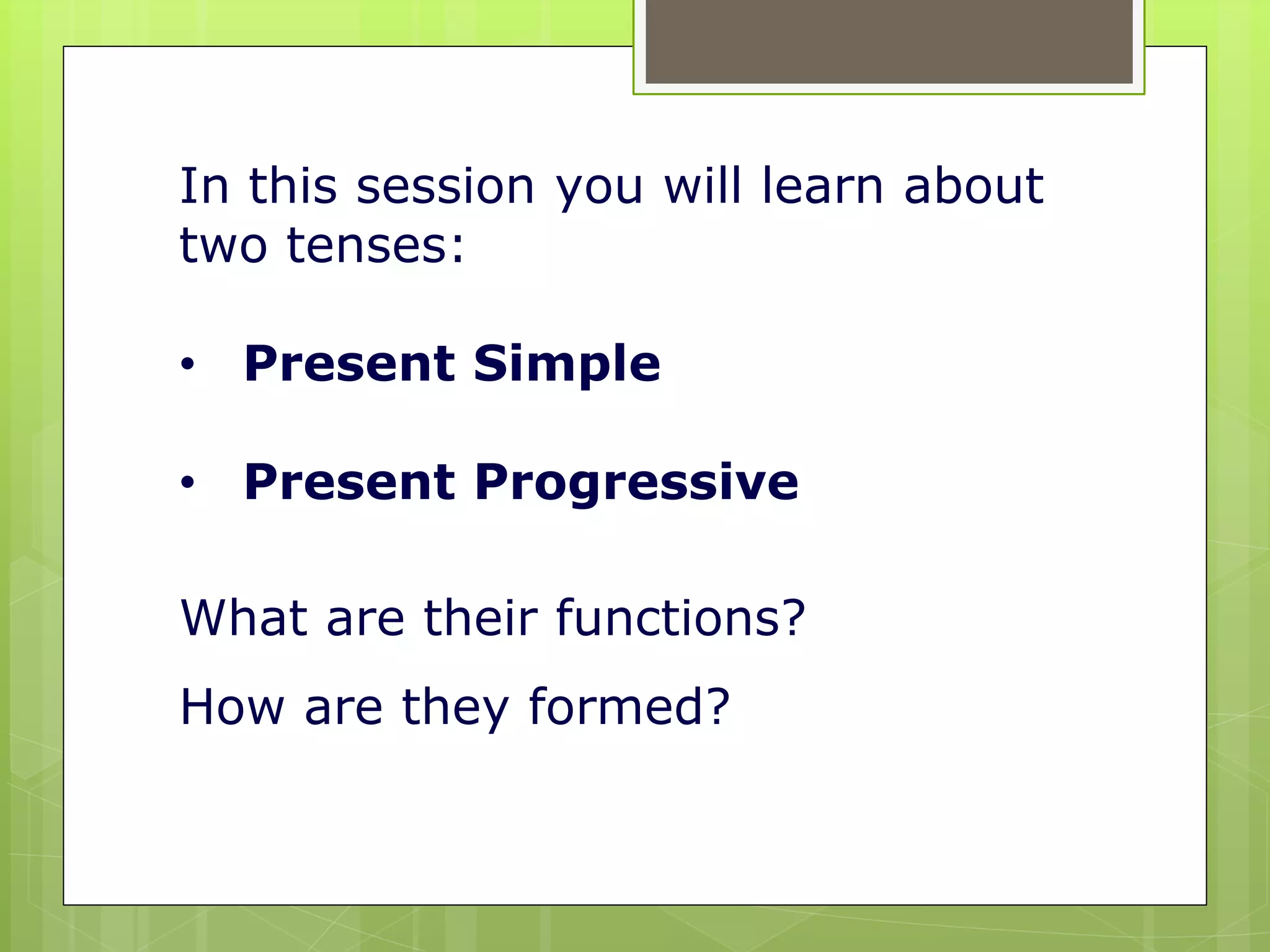 Present progressive and present simple pp presentation | PPSX