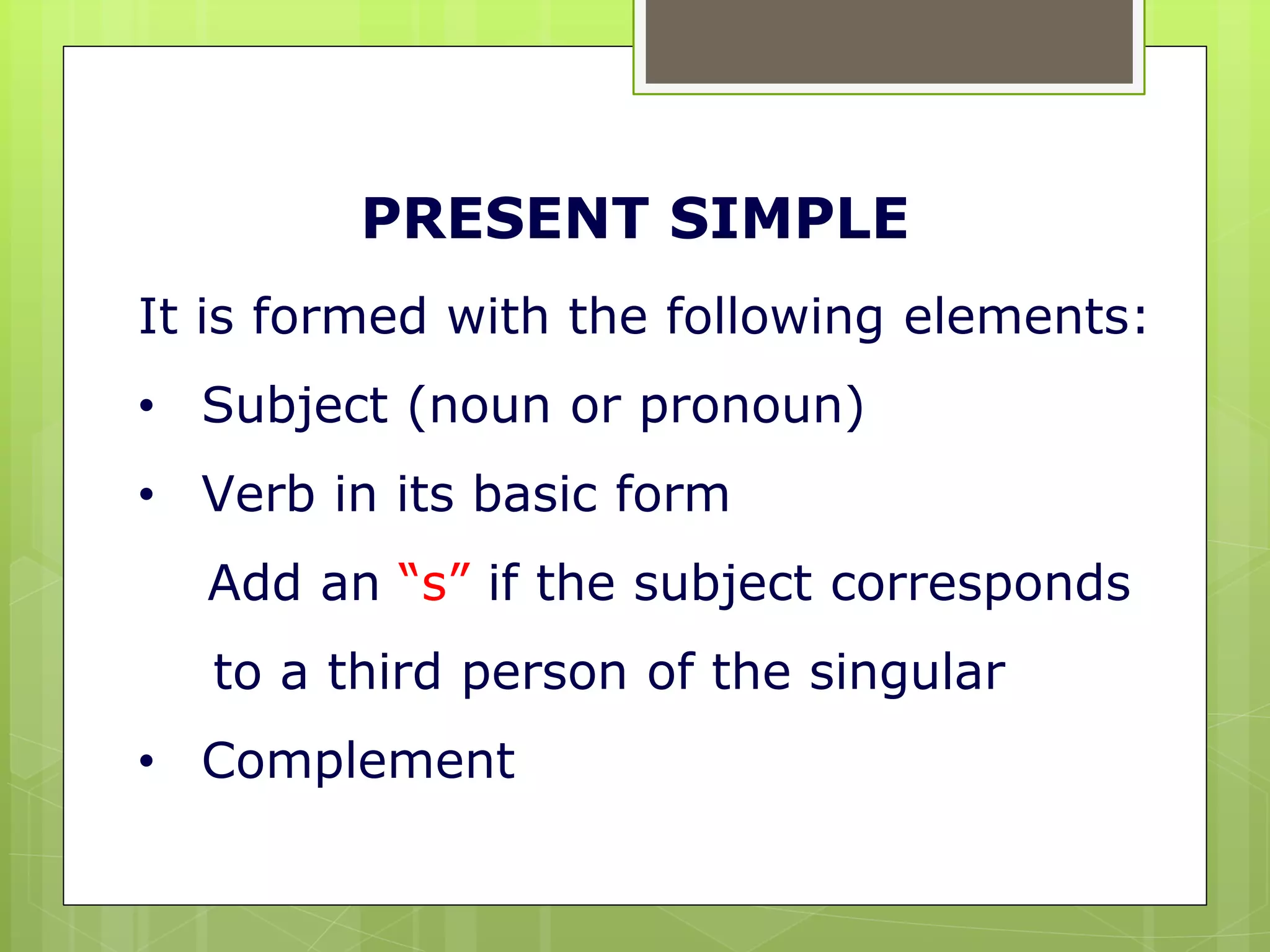 Present progressive and present simple pp presentation | PPSX
