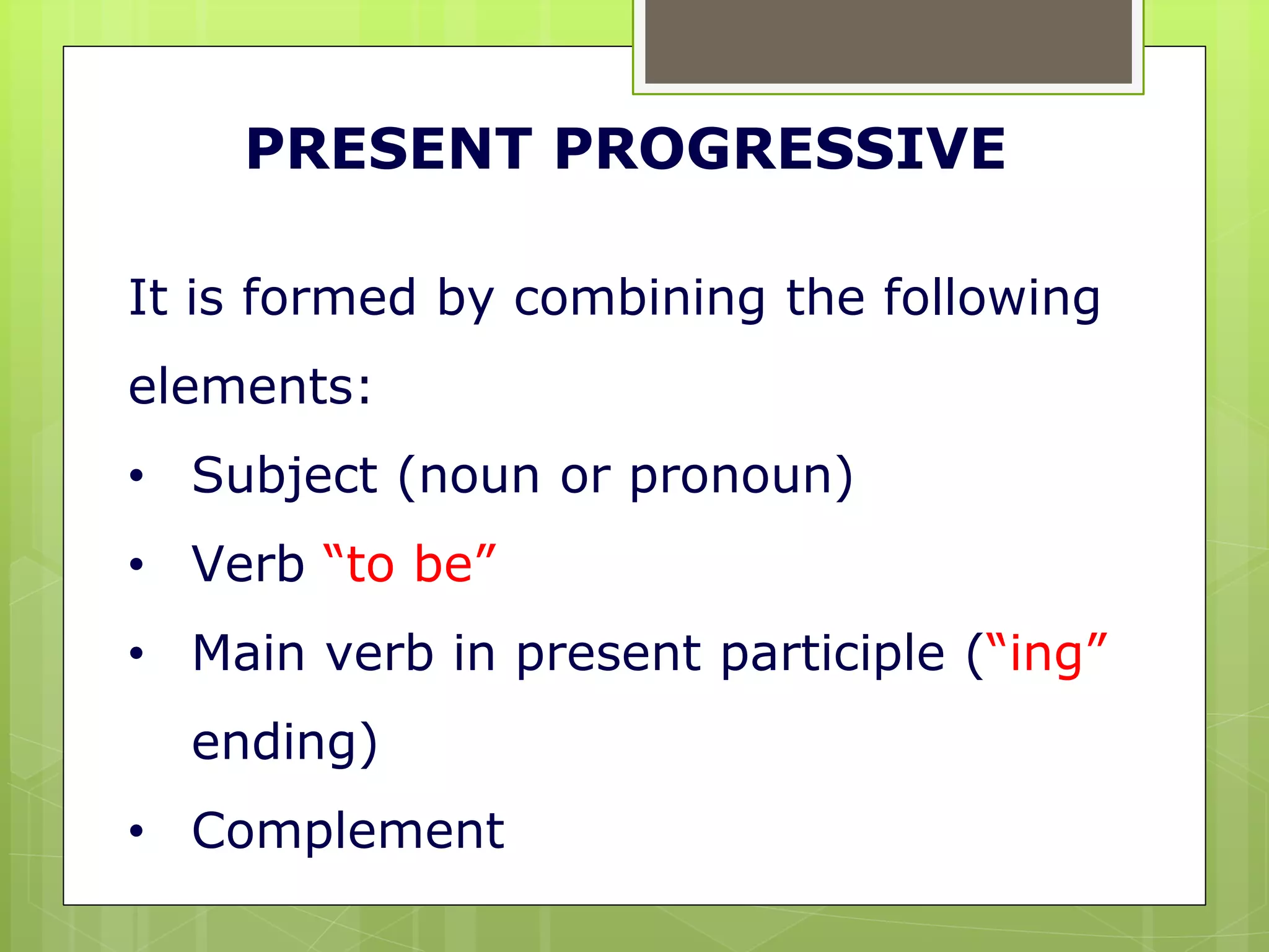 Present progressive and present simple pp presentation | PPSX