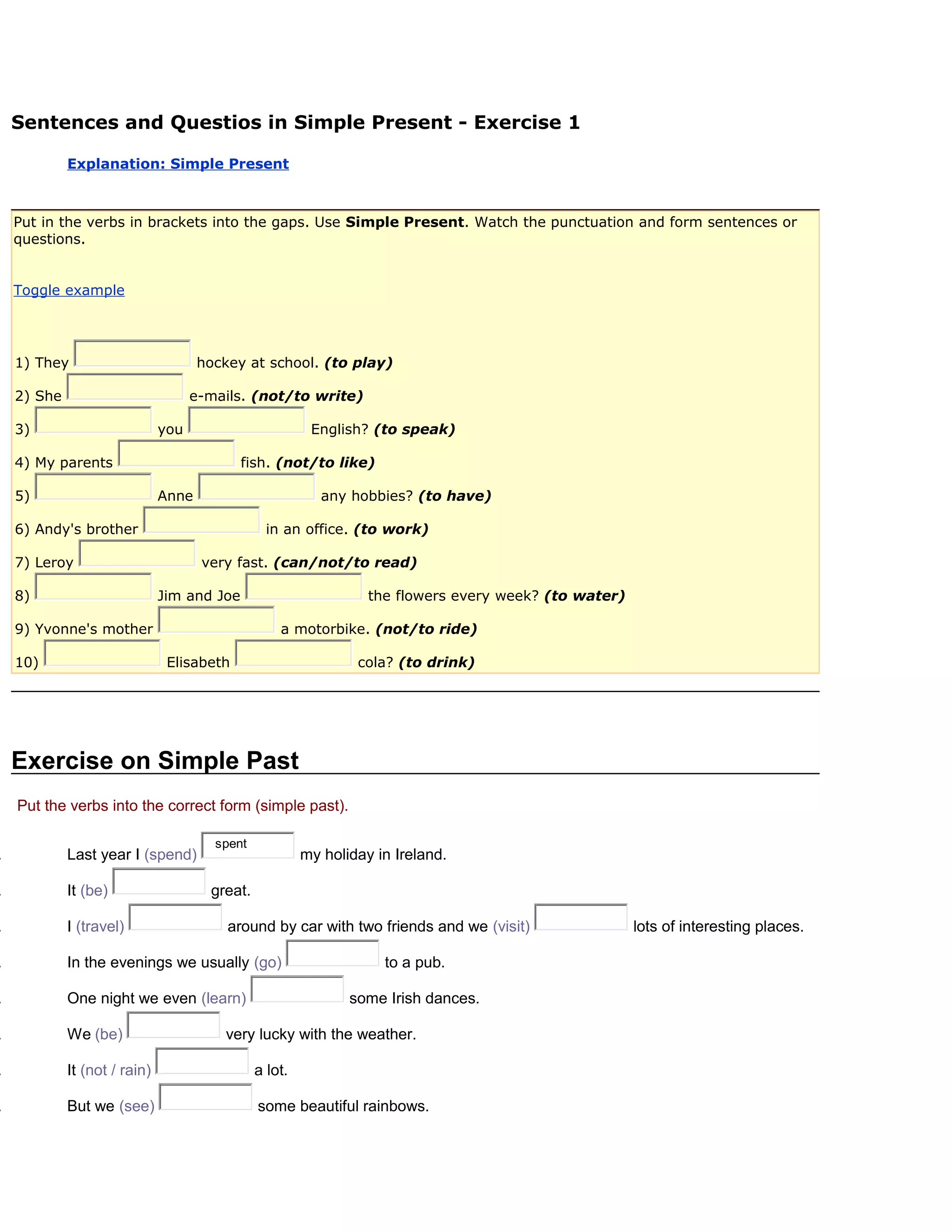 Present progressive exercises | PDF